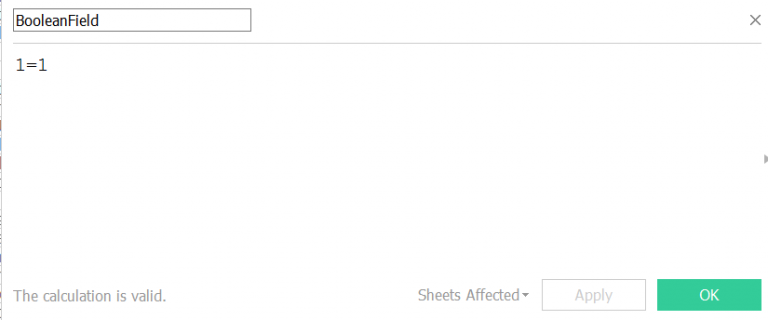 Cannot use boolean type in if expression tableau - TAR Solutions